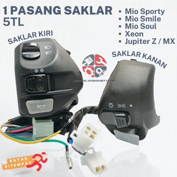 (HEMAT) PAKET SAKLAR KANAN KIRI MIO SPORTY YAMAHA SMILE FINO NOUVO ...