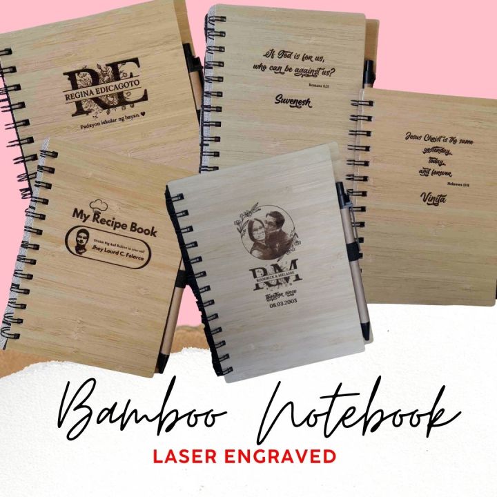 Personalized Bamboo Notebook with Pen - ENGRAVED | Lazada PH