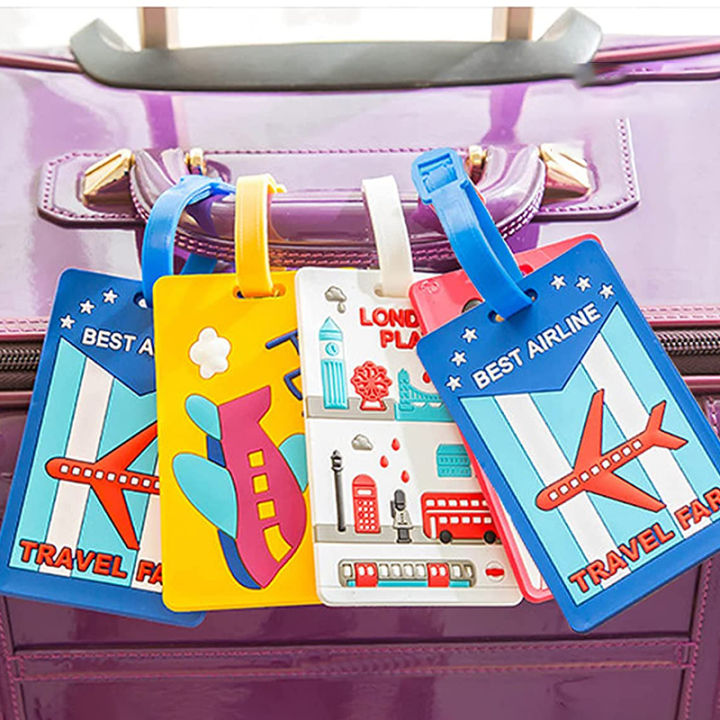 SAWU Luggage Luggage Tag Name Tag Cute Cartoon Boarding Pass Lanyard ...