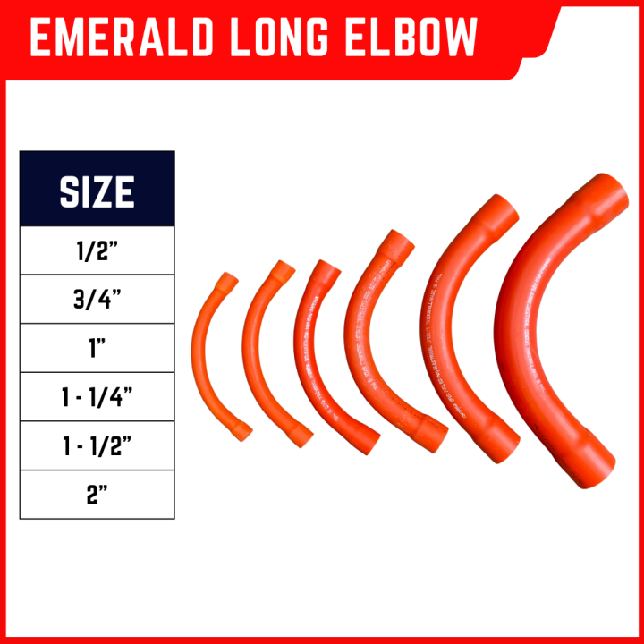 Electrical Emerald Long Elbow PVC Fittings (Available Size: 1-1/4", 1-1 ...