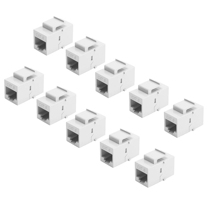 10Pcs RJ45 Connector Keystone Jack Cat6 Extension Coupler Ethernet ...
