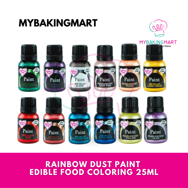 Mybakingmart | Rainbow Dust Paint Edible Food Coloring 25ml | Lazada