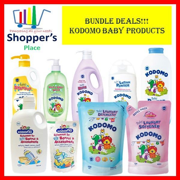 Kodomo Baby Products Laundry Detergent Refill 1000ml/Extra Care Refill 1000ml/Softerner Refill ...