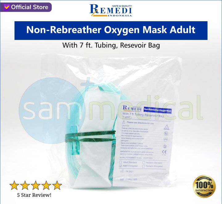 Remedi Non Rebreathing Mask - Masker NRM - Masker Oksigen Dewasa ...
