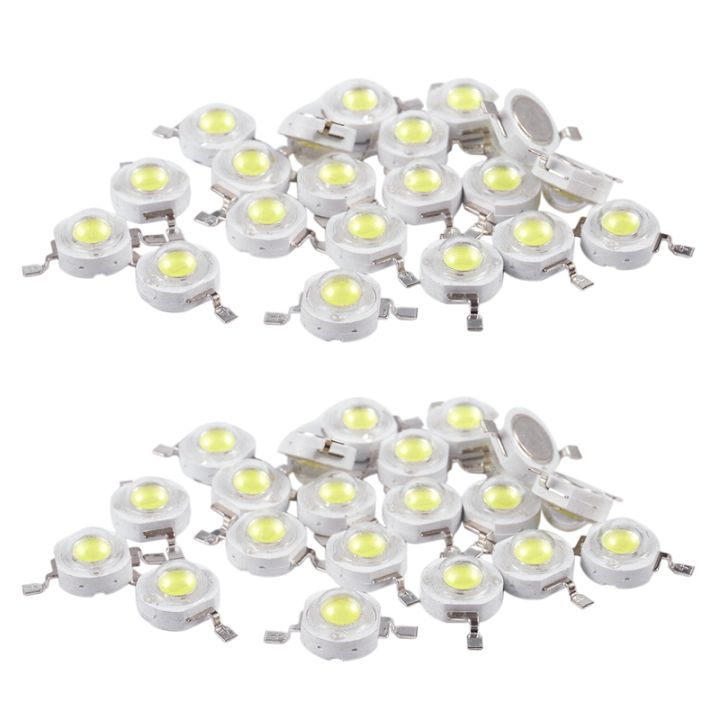 (QAPE) 40 Pcs High Power 2 Pin 3W White LED Bead Emitters 170-190Lm ...
