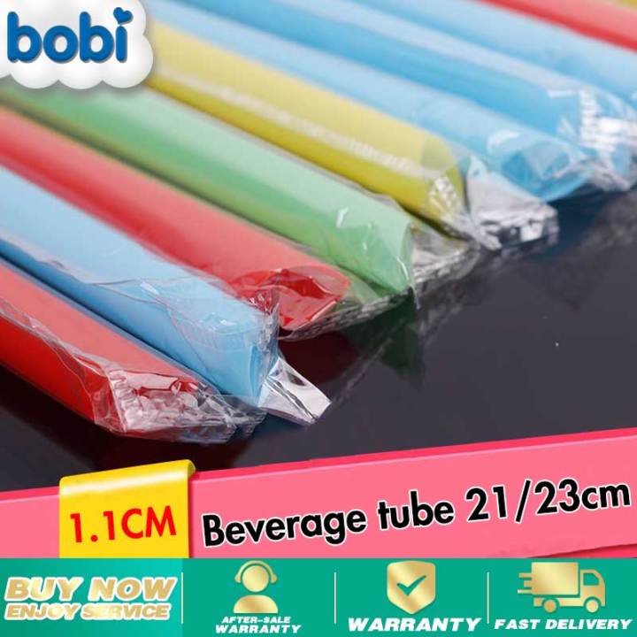 BOBI 100 pieces disposable straw milk tea straw individually wrapped ...