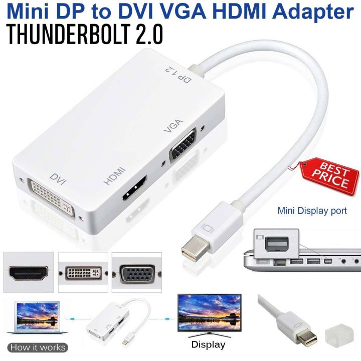 Mini Display Port to HDMI / VGA / DVI Adapter | Lazada.co.th