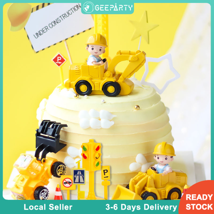 Construction Cake Topper For Engineering Birthday Party Decorations ...