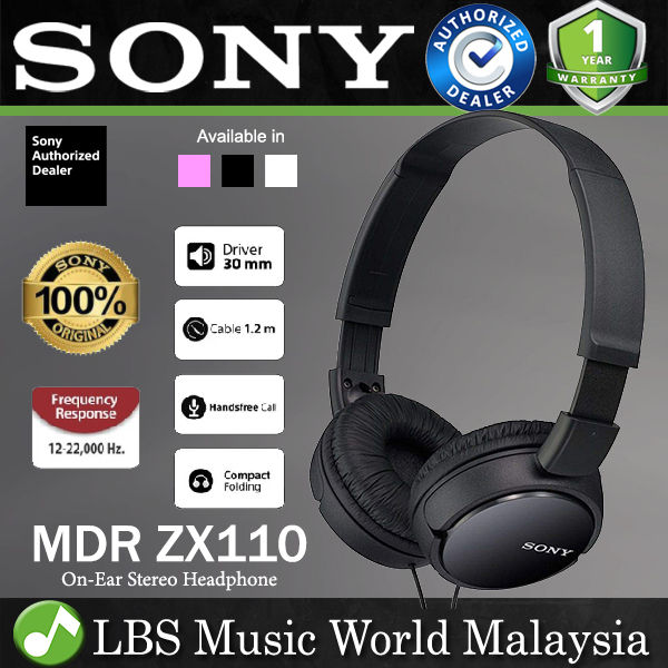 Sony MDR-ZX110 Foldable On Ear Stereo Headphone (MDRZX110 MDR ZX110 ...