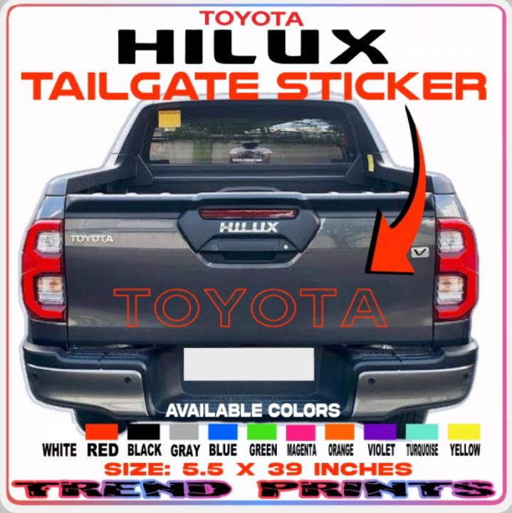 Toyota Hilux GR / Hilux Conquest / Revo Tailgate sticker decals TOYOTA ...