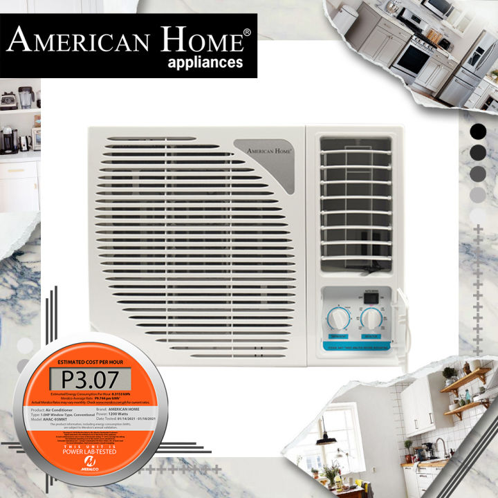 American Home AHAC-92MNT / 93MNT Window Type Aircon Mechanical Control ...