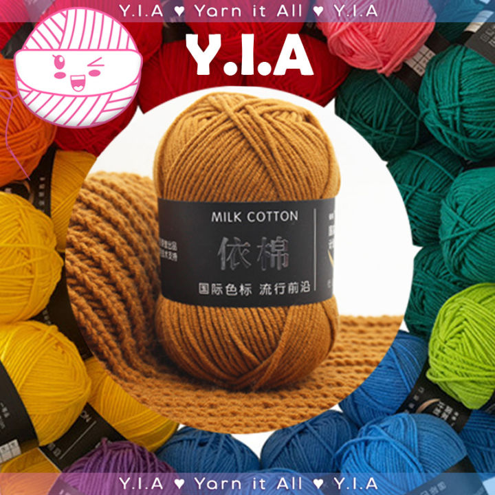 【YIA】4ply 50g Milk Cotton Yarn Crochet Soft Knitting Wool Thread baby ...