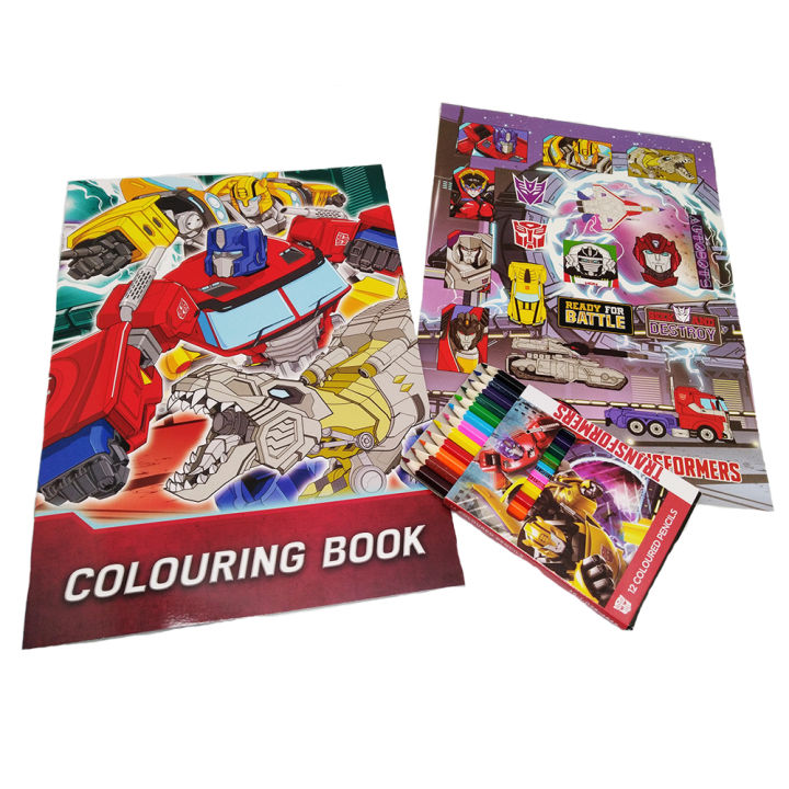 Transformers TFEG Coloring Book With Sticker & Color Pencil Set | Lazada