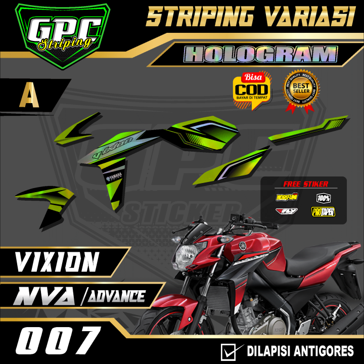 STICKER STRIPING LIST VARIASI HOLOGRAM VIXION NVA / ADVANCE DESAIN MINIMALIS GPC 007 | Lazada ...