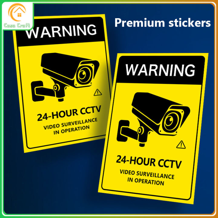 PVC Warning Sticker 24-HOUR CCTV VIDEO SURVEILLANCEIN OPERATION Signage ...