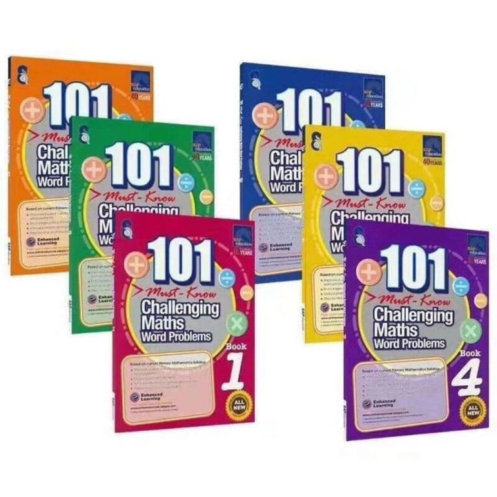 6 Books/Set SAP 101 Challenging Maths Word Problems Singapore Primary ...