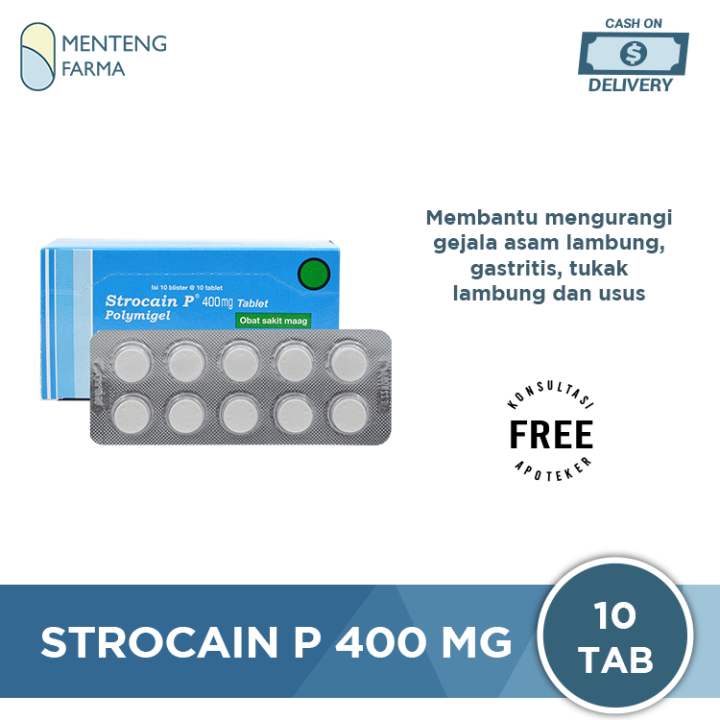 Strocain P 400 mg 10 Tablet - Obat Sakit Maag dan Asam Lambung | Lazada ...