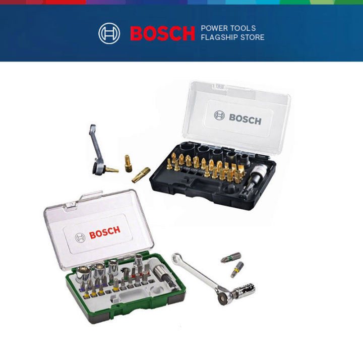 BOSCH 27pcs Screwdriver Bit & Ratchet Set | Lazada