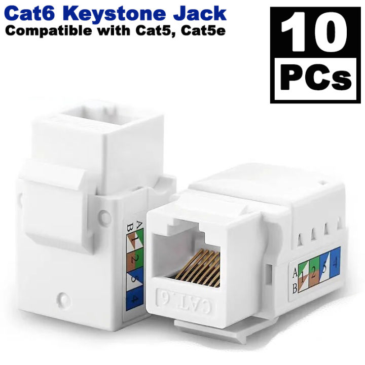 10PCs CAT6 RJ45 Modular Jack หัวแลนตัวเมีย เต้ารับหัวแลนตัวเมีย Lan ...