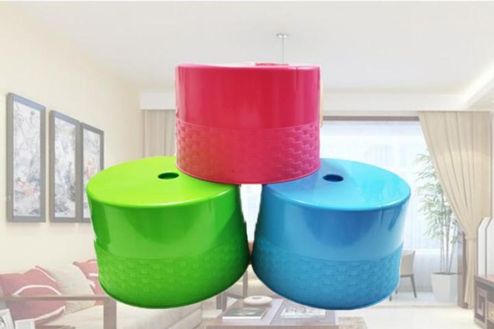 Round Colored Rattan Plastic Laundry Stool/Laundry Chair 5 colors ...