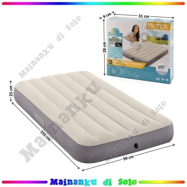 INTEX Kasur Pompa Twin Dura Beam 99x191x25cm Kasur Angin - 64101 ...