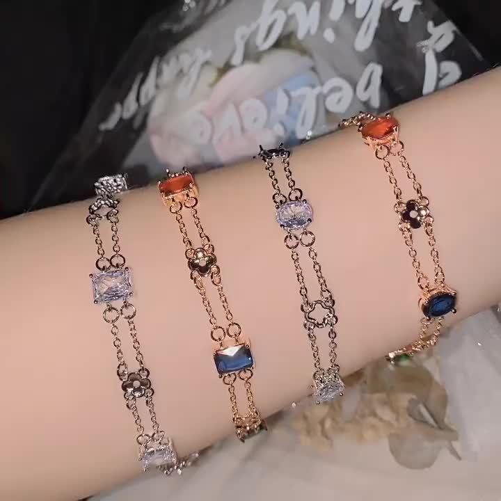 Versa Western Style Clover Fairy Color Treasure Tansang Blue Bracelet ...