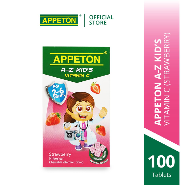 Appeton A-Z Kids Vitamin C STRAWBERRY 30mg 100'S | Lazada
