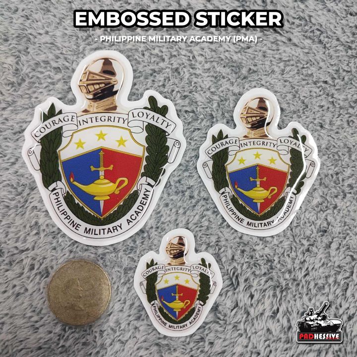 PMA Philippine Military Academy University EMBOSSED STICKER PADHESSIVE ...