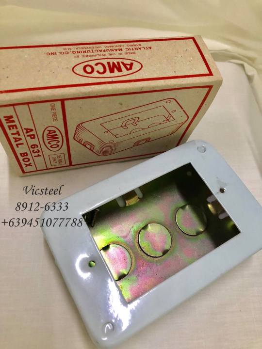 Metal Box Amco Metal Switch Box deep type 35 mm surface type | Lazada PH