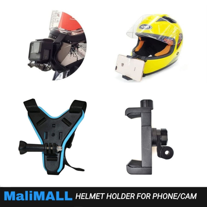 2 in 1 Motorcycle Helmet Chin Mount Holder with Mobile Phone Holders ...