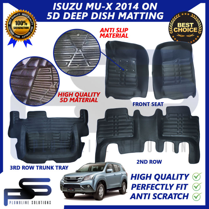 TPE / 5D ( BLACK / CARBON FIBER ) Deep Dish Matting for Isuzu MU-X ...