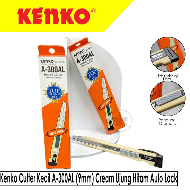 Kenko Cutter Kecil A-300AL (9mm) Cream Ujung Hitam Auto Lock | Lazada ...
