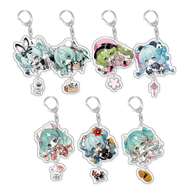 Cute Hatsune Miku Pendant Figure Acrylic Keychain Keyring Collection ...
