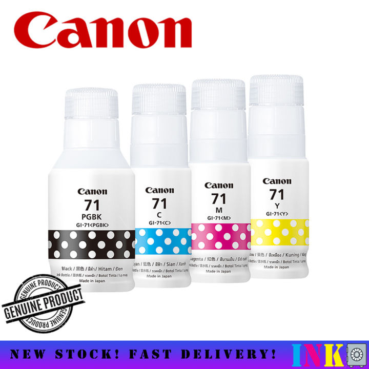 Canon Original GI 71 Ink Color and Black (Cyan, Magenta, Yellow, or ...