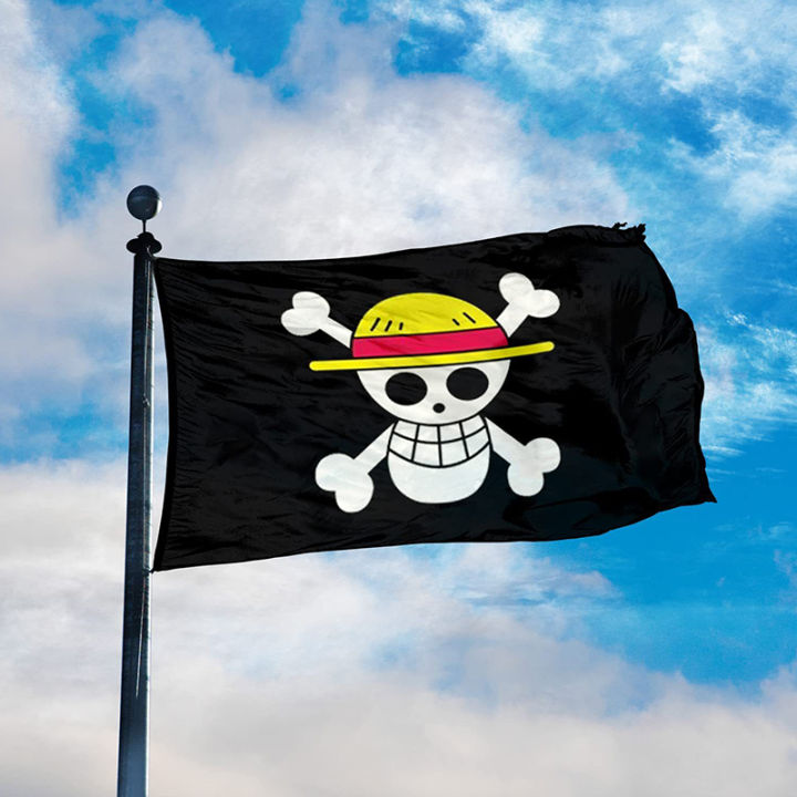 LSHUO SKY FLAG Pirate Monkey D. Luffy Skull Flag 60x90CM Polyester ...
