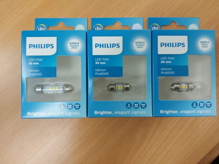 Philips Ultinon Pro6000 LED Festoon 30mm 38mm 43mm 4000K 6000K | Lazada ...