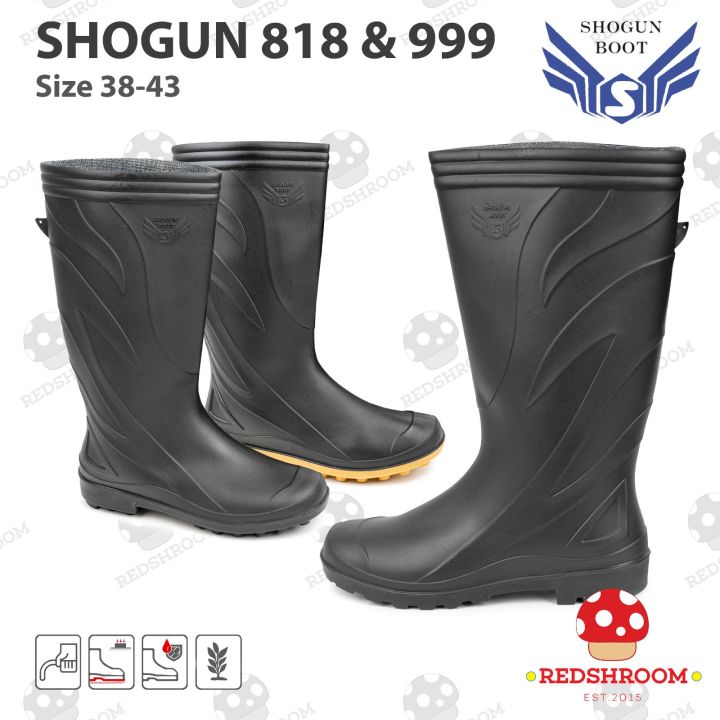Sepatu Boot Tinggi SHOGUN 818 & 999 Hitam Penthel Boots Sol Pul Pool ...