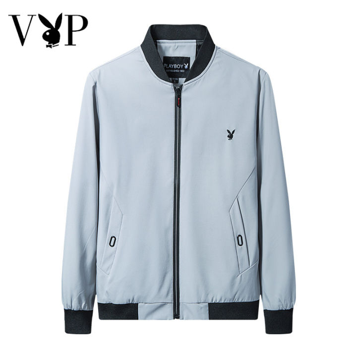 PLAYBOY VIP Men's Jacket New Versatile Jacket Men's Sports Casual Long ...