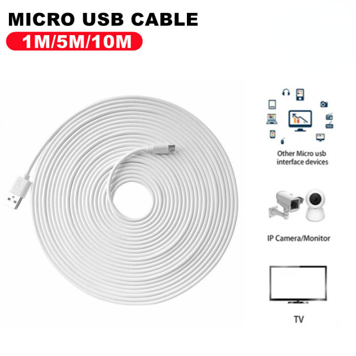 1m/2m/3m/5m/10m Micro USB Charging Cable for Android Smartphone Extra ...