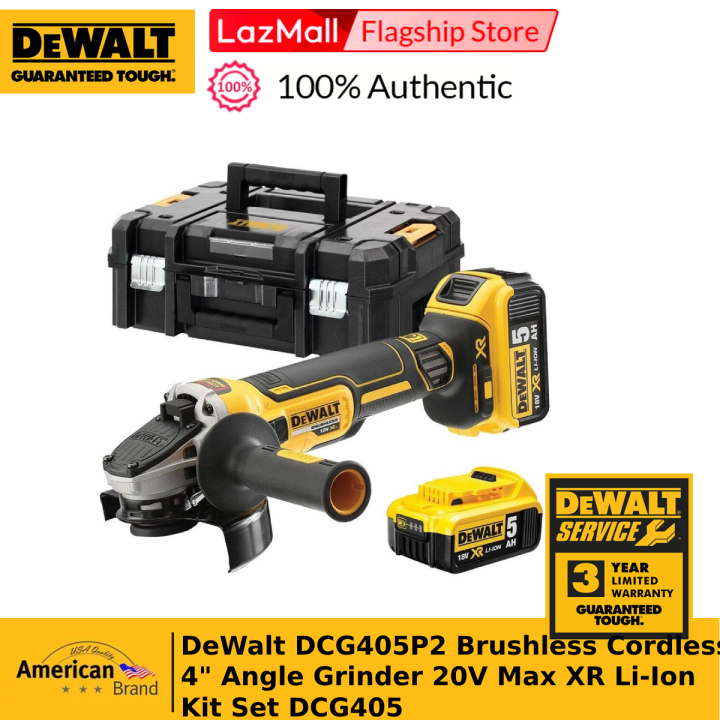 DeWalt DCG405P2 Brushless Cordless 4" Angle Grinder 20V Max XR Li-Ion Kit Set DCG405 | Lazada PH