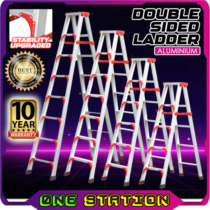 5/6/7/8 Step Ladderman Aluminium Double Sided Ladder Multi Purpose ...