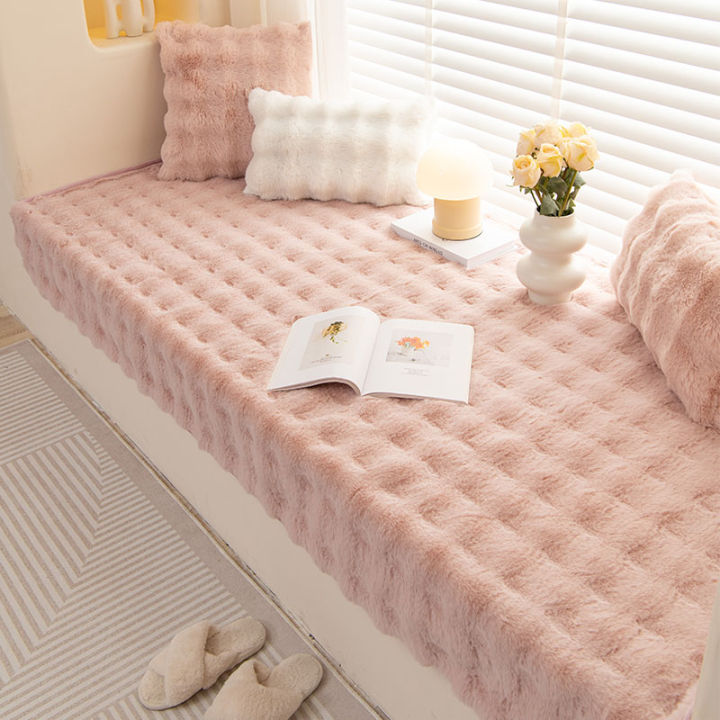 Thick Plush Bay Window Pad Sill Pad Balcony Mat Blanket Solid Color ...