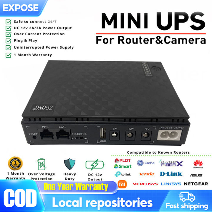 Expose Mini UPS Uninterrupted Power Supply Wifi Router Modem Power Bank ...