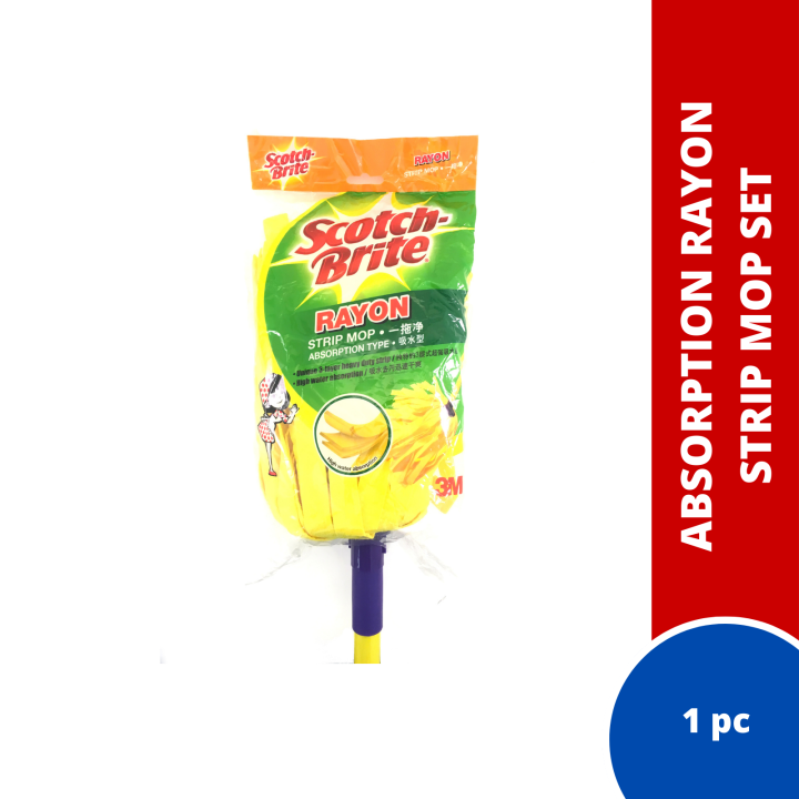 3M Scotch-Brite Absorption Rayon Strip Mop Set 1's | Lazada