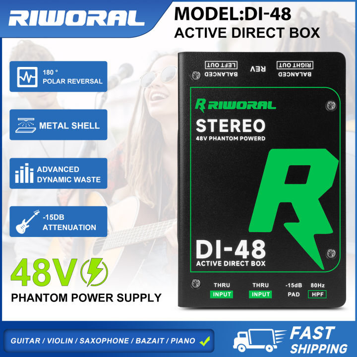 Direct Box with Dual 1/4” High-Impedance Stereo Inputs Di Boxes Support ...
