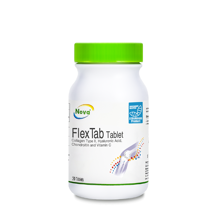 Nova FlexTab Tablet Collagen Type II, Hyaluronic Acid, Chondroitin ...