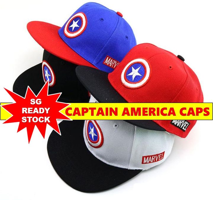 [SG READY STOCK] Children Cartoon Kids Captain America Cap Embroidered ...