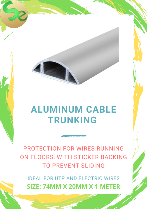 Aluminum Floor Cable Wire Trunking Moulding 74MM X 20MM X 1 Meter ...