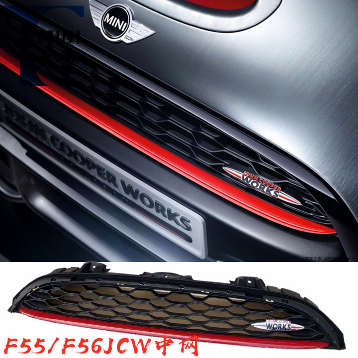 CAEGWS JCW Replacement Front Grill Part With Red Strips For Mini Cooper ...