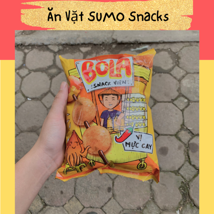 Bịch 10 Gói Bim Bim Snack Viên Vị Mực Cay Bola Oishi 35/40g - Ăn Vặt ...